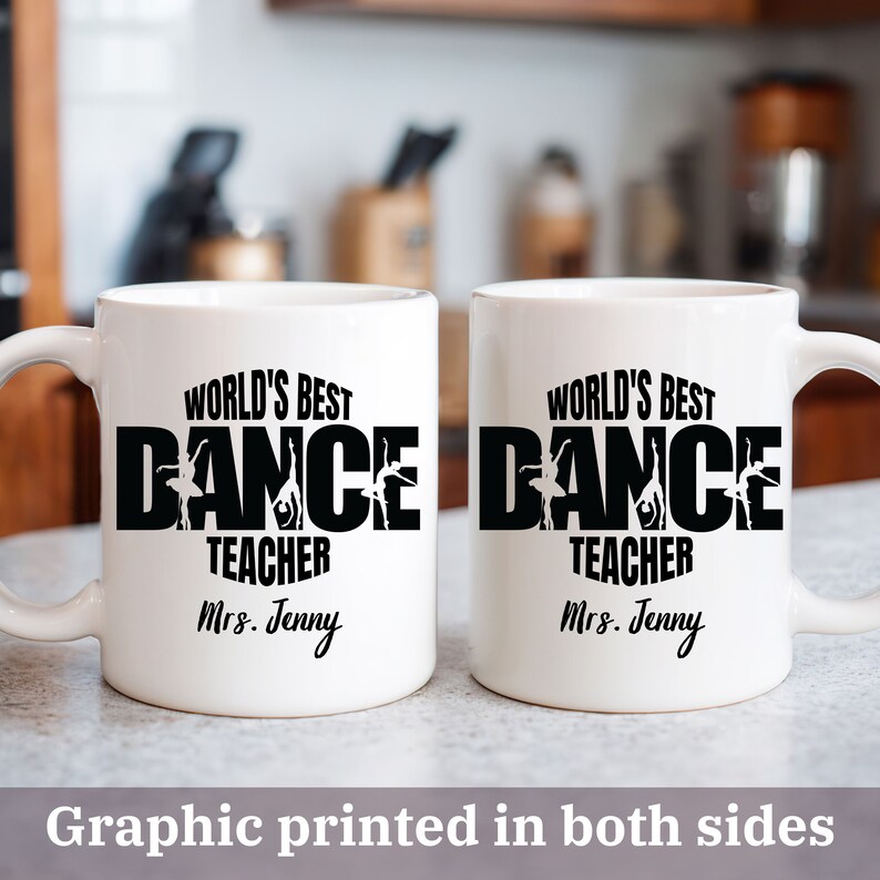 World's Best Dance Teacher Mug, Personalized Dance Teacher Mug, Custom ...