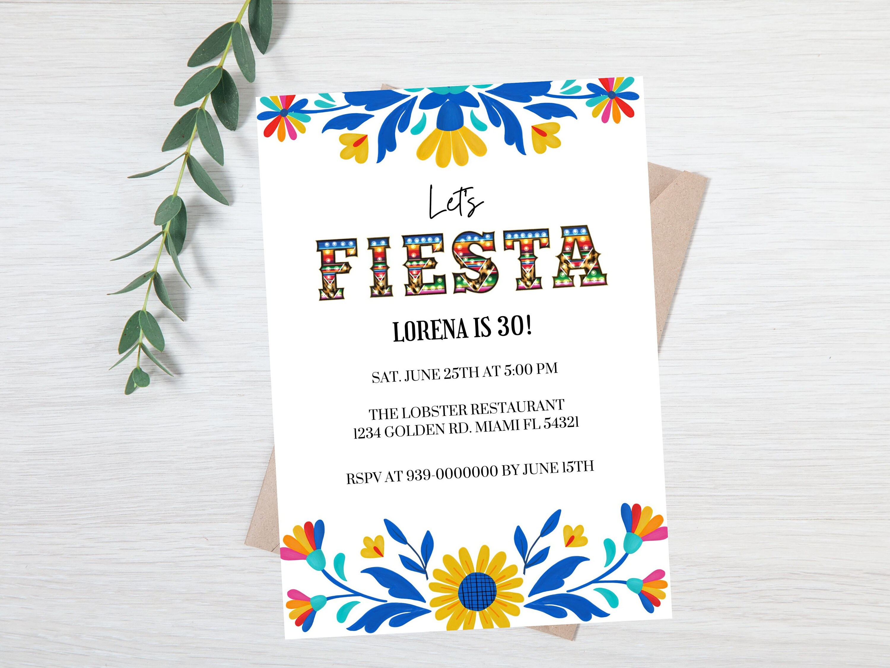 Birthday Spanish Digital Invitación, Mexico Themed Birthday Invitation ...