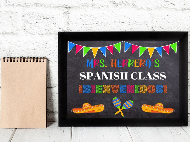 Spanish Classroom Door Sign Template, ESOL Classroom Door Sign, Spanish ...