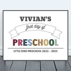 First Day of Preschool Editable Template, Boho Preschool Template ...