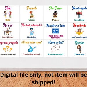 Spanish Classroom Phrases Printables ESOL Classroom Poster - Etsy