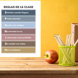 Spanish Classroom Rules, Spanish Classroom Wall Decor, Boho Class Decor ...