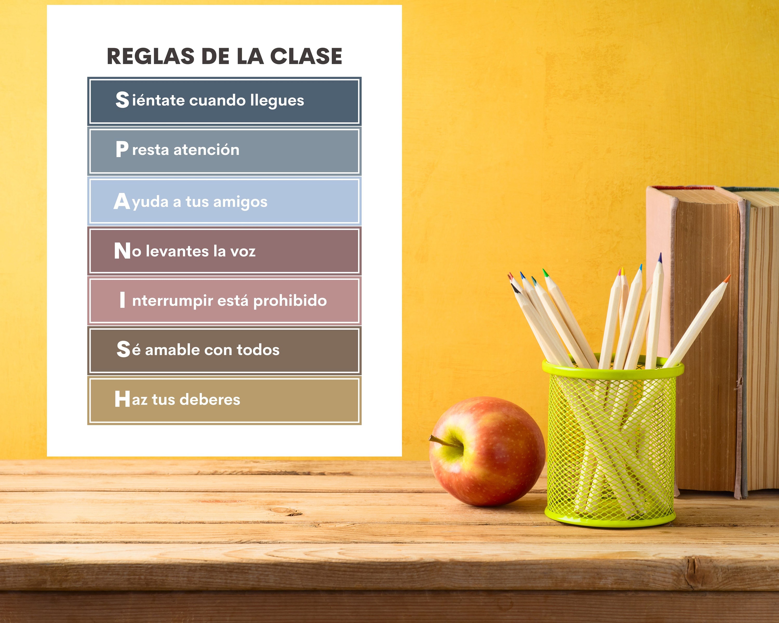 Spanish Classroom Rules, Spanish Classroom Wall Decor, Boho Class Decor ...