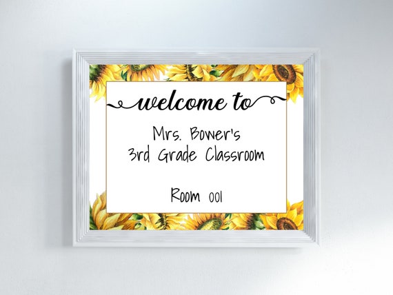 Sunflowers Classroom Door Sign Template School Door Sign - Etsy