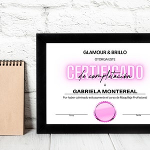 Certificado De Completación Plantilla Editable Canva, Spanish ...