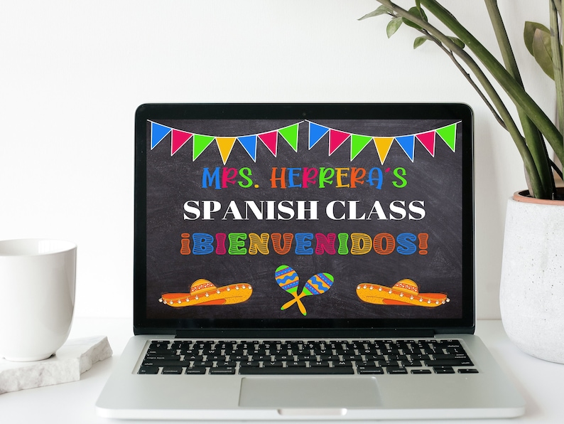 Spanish Classroom Door Sign Template, ESOL Classroom Door Sign, Spanish ...