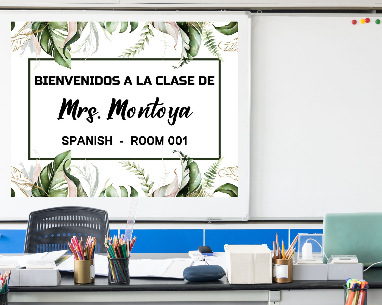 Spanish Classroom Door Sign Template ESOL Classroom Door - Etsy