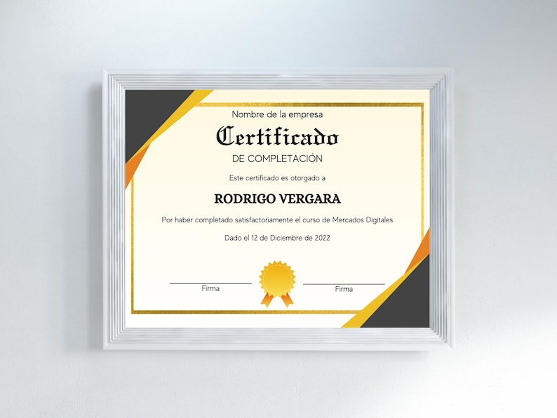 Spanish Certificate of Completion Template: Editable Canva Design ...