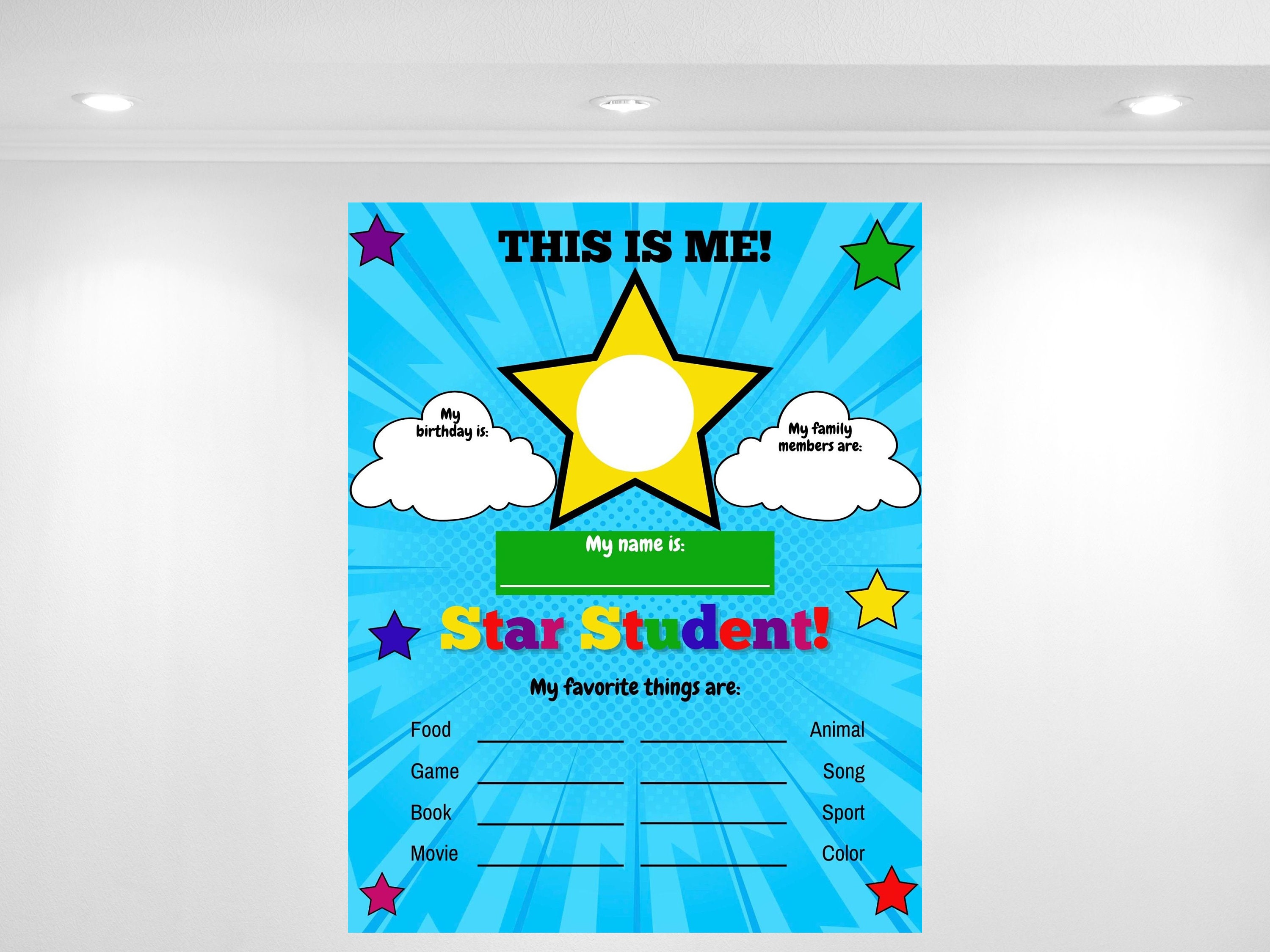 Star Student Poster, About Me Student Poster, My Favorite Things ...