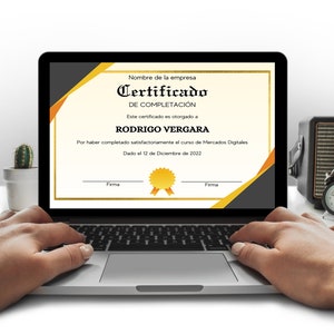 Spanish Certificate of Completion Template: Editable Canva Design ...