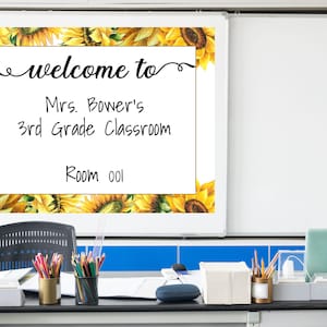 Sunflowers Classroom Door Sign Template, School Door Sign, Classroom ...