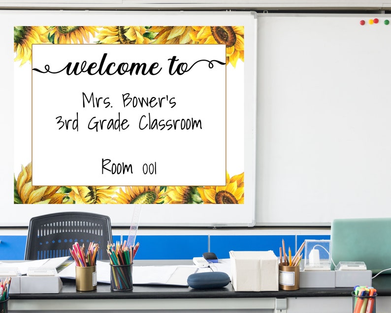Sunflowers Classroom Door Sign Template, School Door Sign, Classroom ...