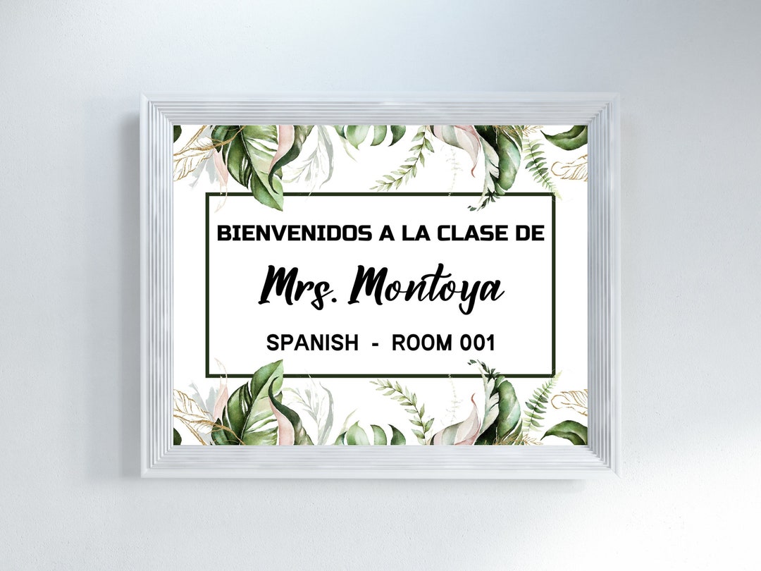 Spanish Classroom Door Sign Template, ESOL Classroom Door Sign, Spanish ...