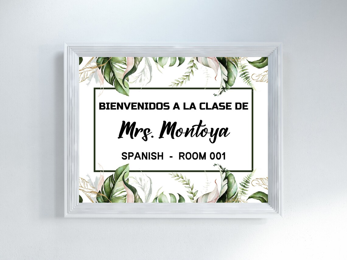 Personalized Spanish Classroom Door Sign Template (digital Download) - Etsy