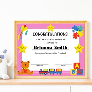 Kids Certificate of Completion Template, Teacher Printable (canva) - Etsy