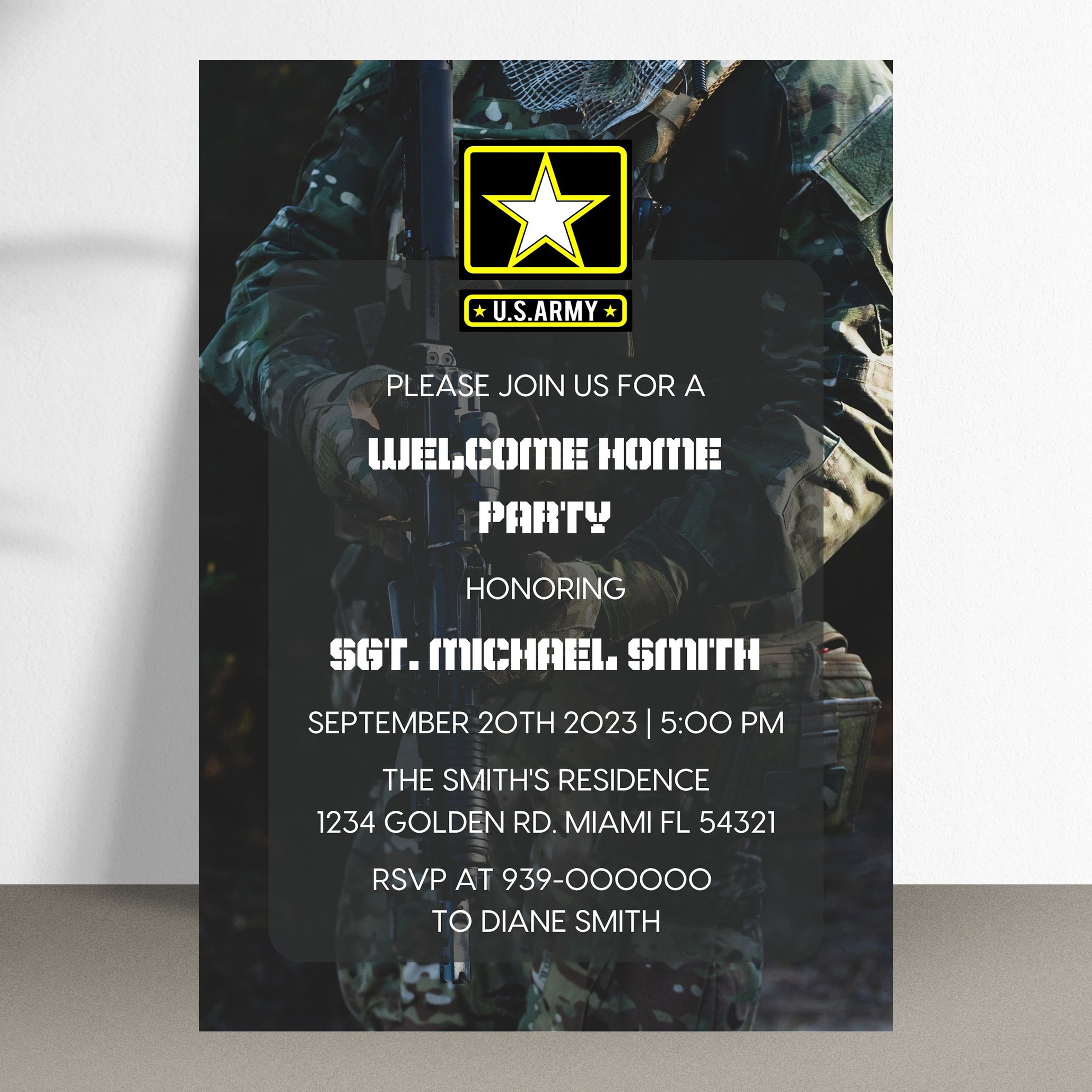 U.S. Army Welcome Home Invitation: Military Retirement Party (digital ...