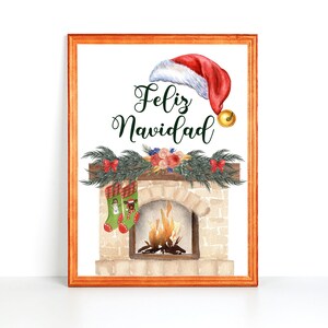 Feliz Navidad Imprimible 5x7, Feliz Navidad Digital Download, Merry ...