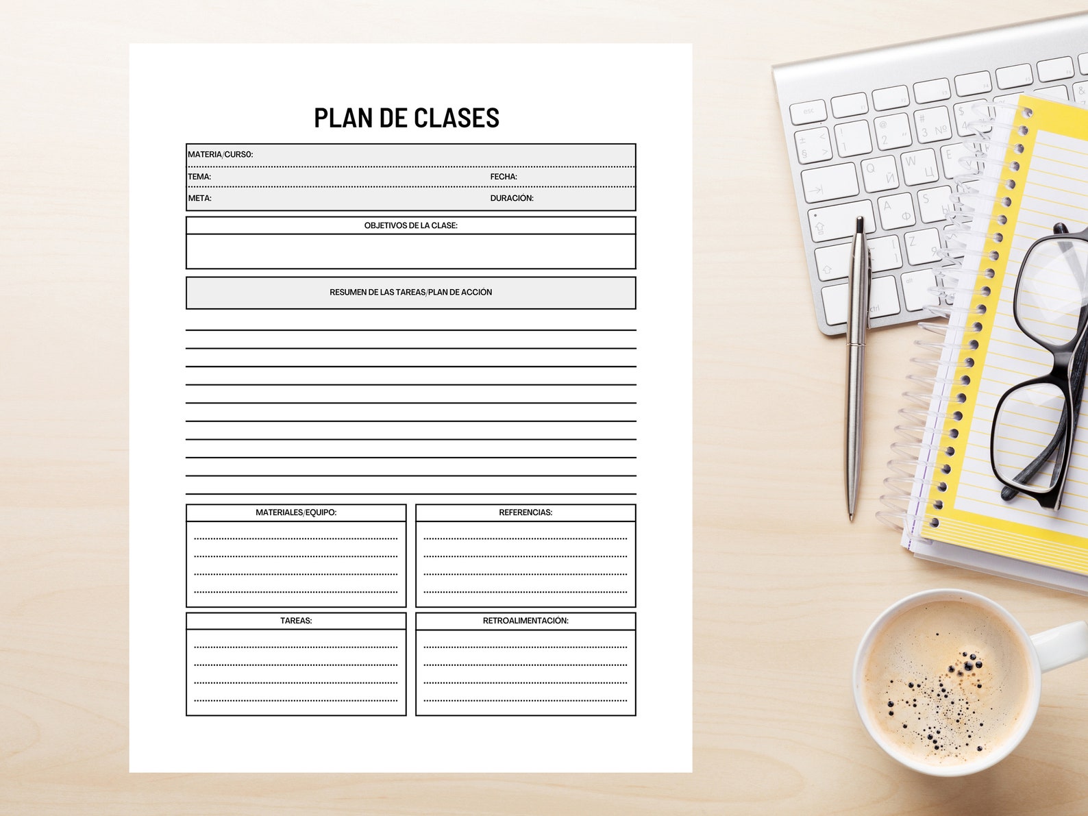 Spanish Lesson Plan Digital Download, Plan De Clases Imprimible, Plan ...