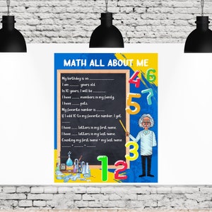 Math All About Me Poster, Math Class Poster, Learning Math Facts Poster ...