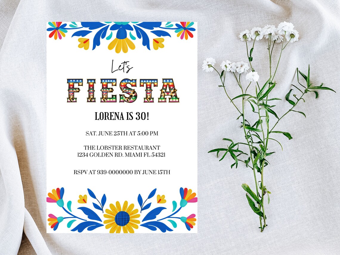 Birthday Spanish Digital Invitación, Mexico Themed Birthday Invitation ...