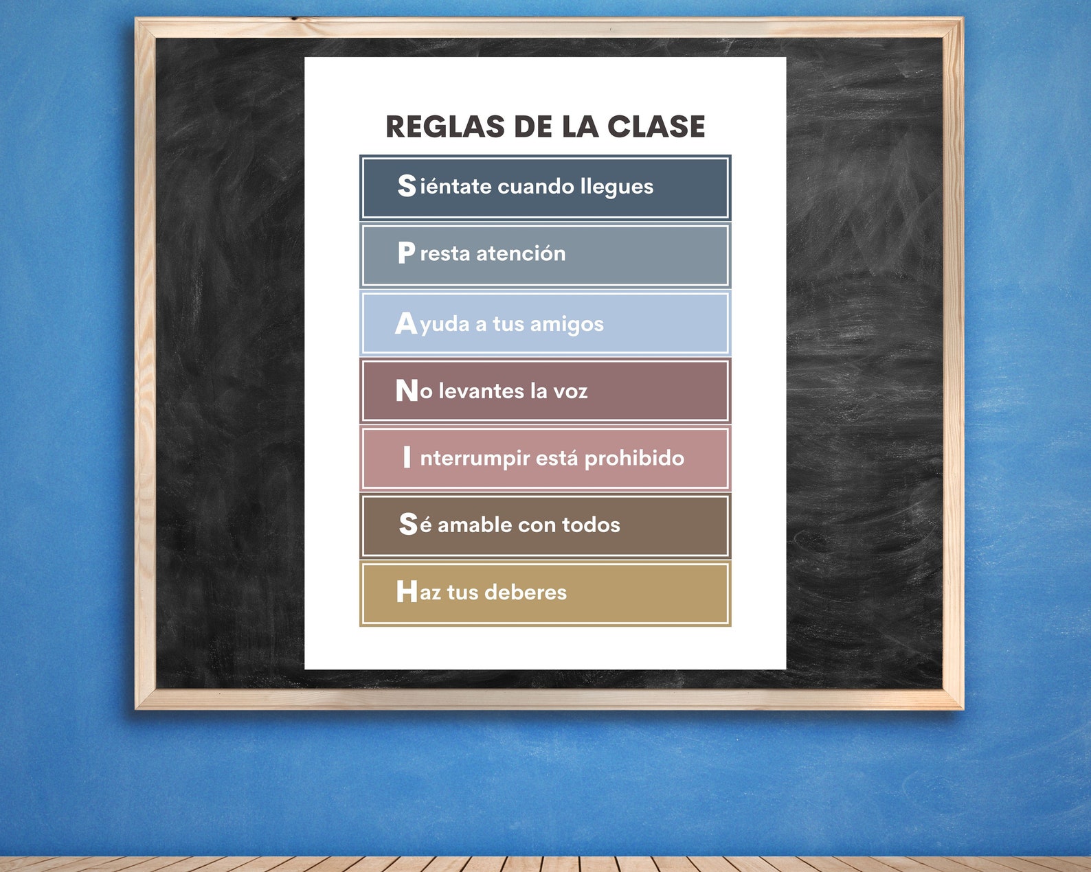 Spanish Classroom Rules, Spanish Classroom Wall Decor, Boho Class Decor ...