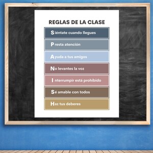 Spanish Classroom Rules, Spanish Classroom Wall Decor, Boho Class Decor ...