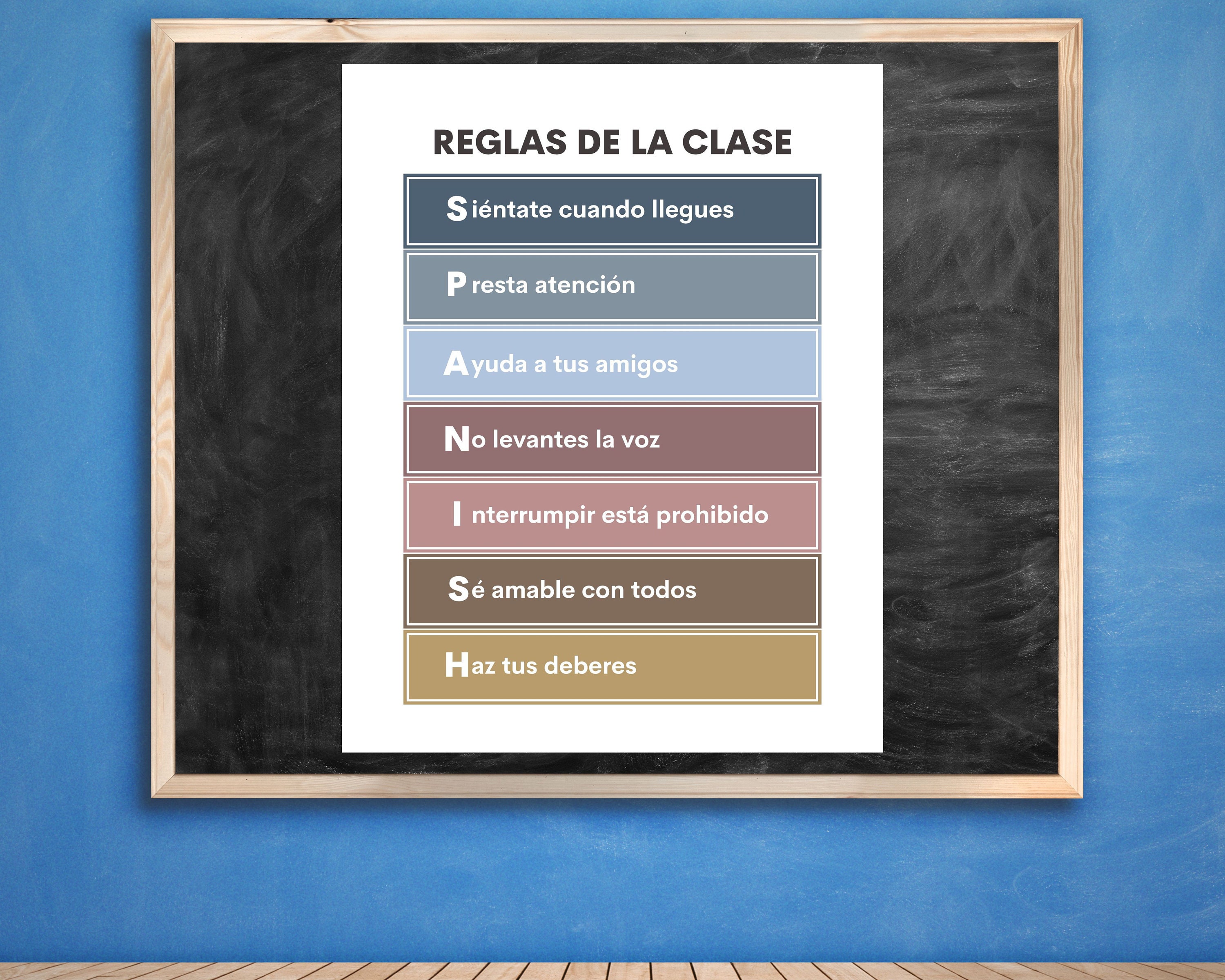 Spanish Classroom Rules, Spanish Classroom Wall Decor, Boho Class Decor ...