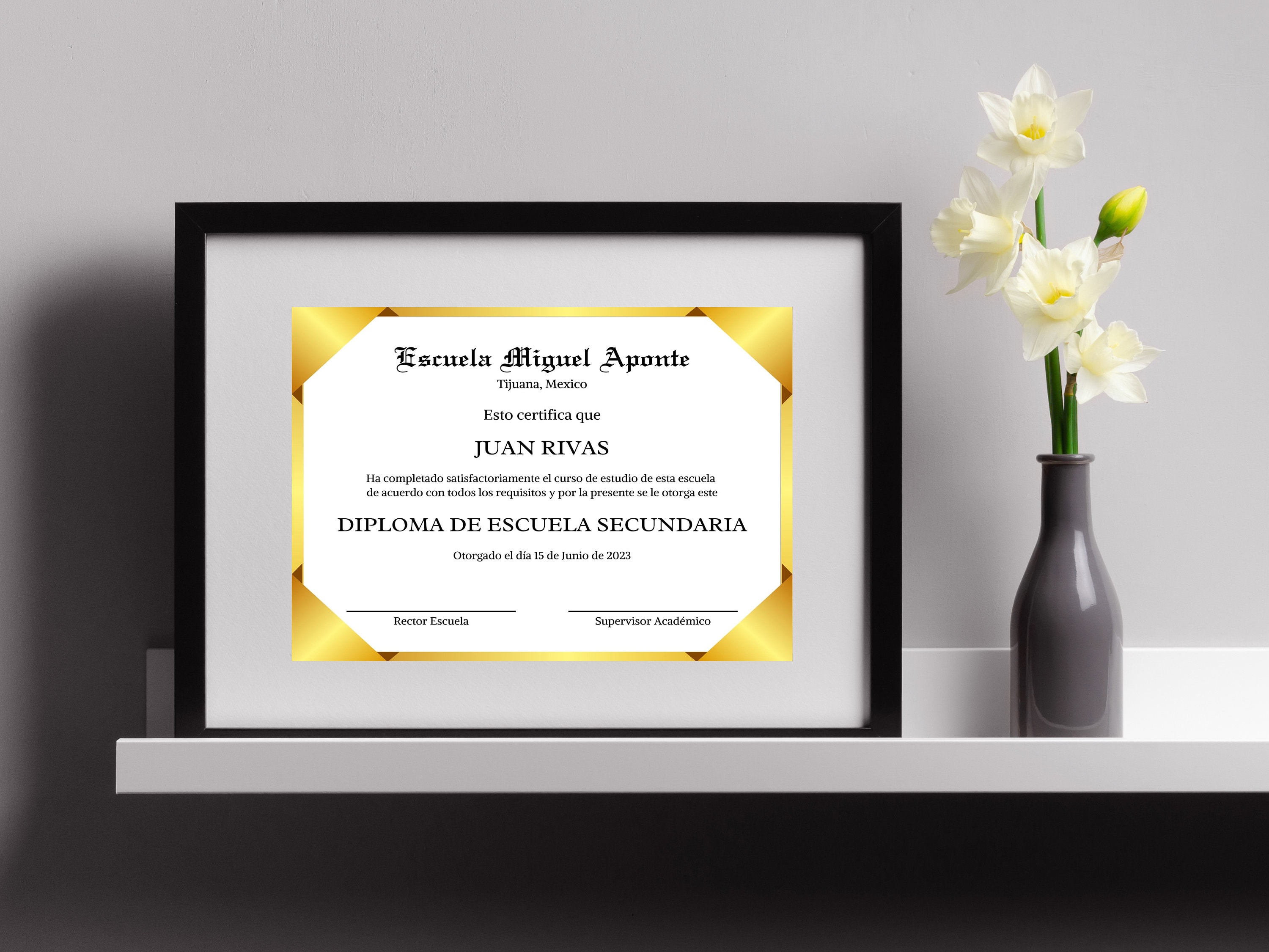 Plantilla De Diploma De Escuela Secundaria Microsoft Plantillas