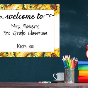 Sunflowers Classroom Door Sign Template, School Door Sign, Classroom ...