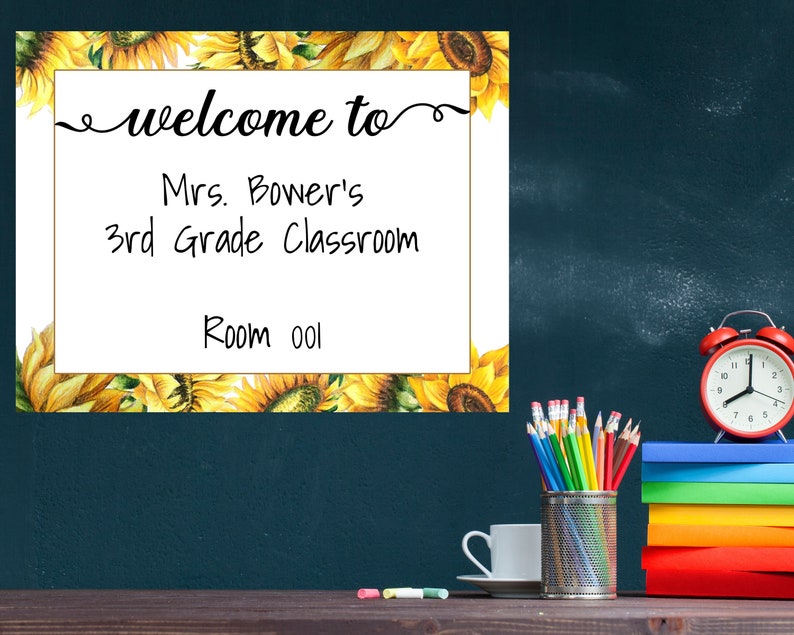 Sunflowers Classroom Door Sign Template, School Door Sign, Classroom ...