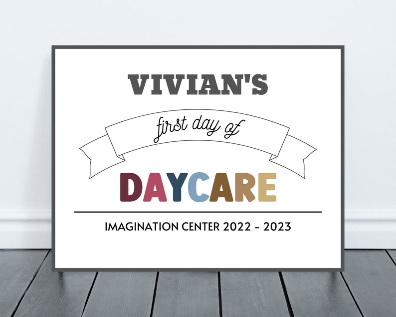 First Day of Daycare Editable Template, Boho Daycare Template, First ...