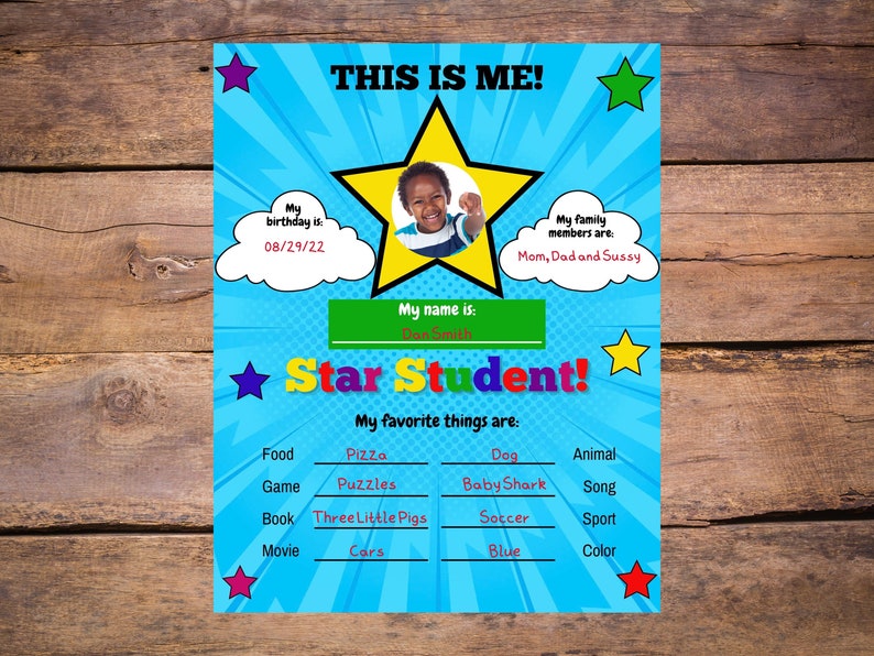 Star Student Poster, About Me Student Poster, My Favorite Things ...