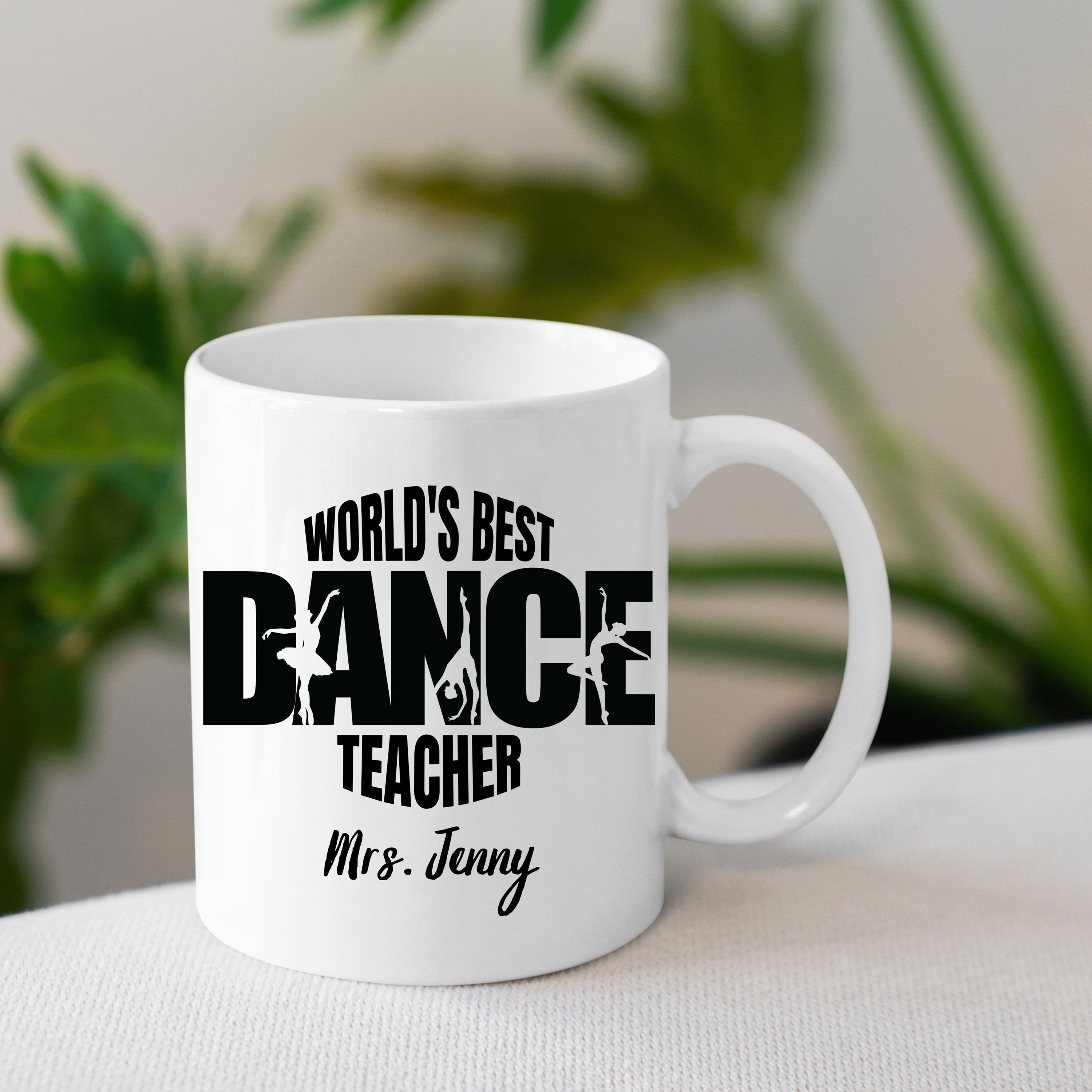 World's Best Dance Teacher Mug, Personalized Dance Teacher Mug, Custom ...