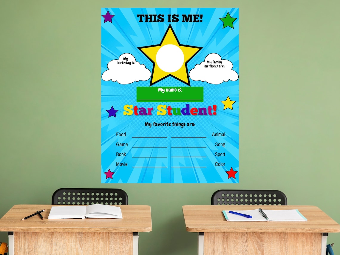 Star Student Poster, About Me Student Poster, My Favorite Things ...