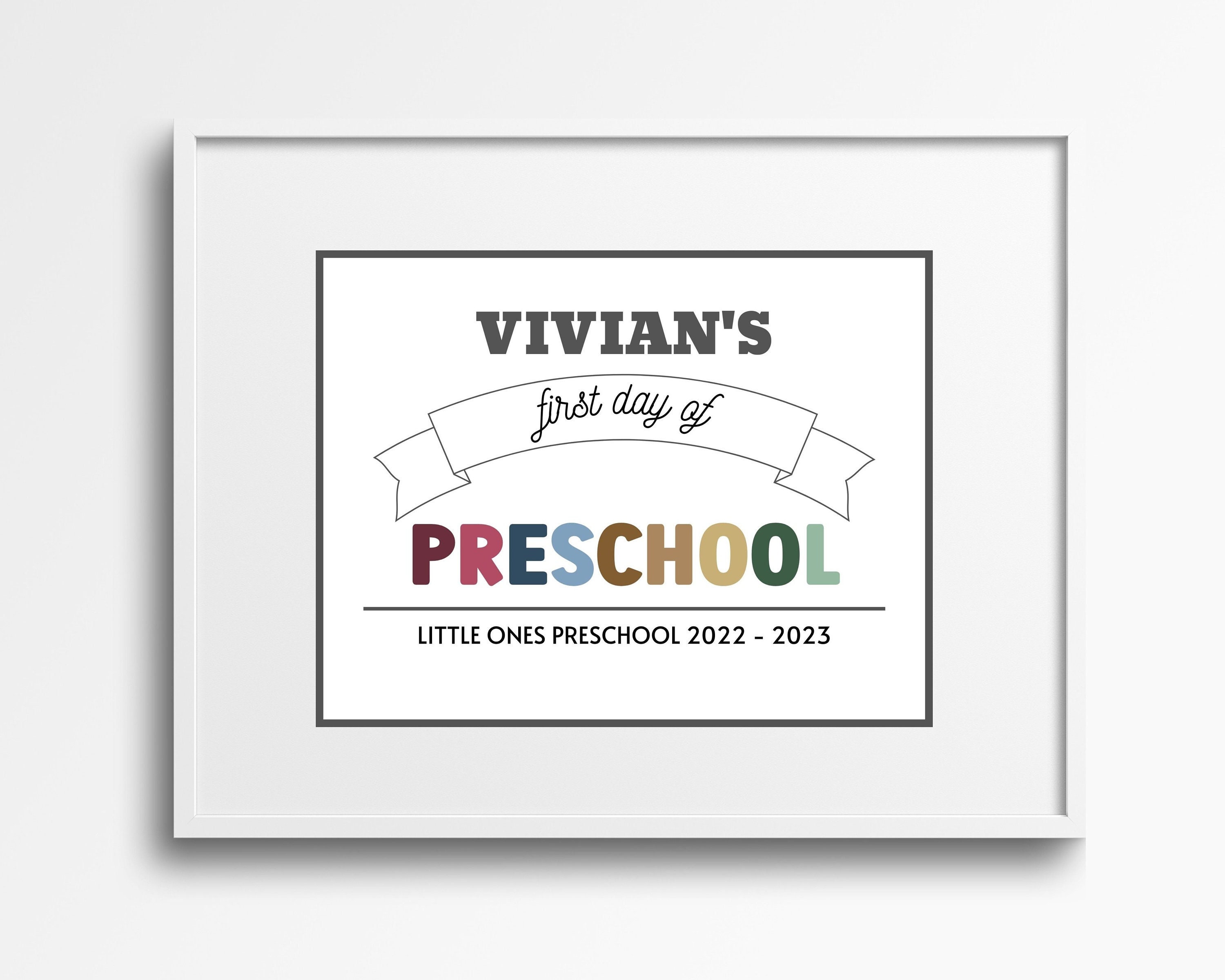 First Day of Preschool Editable Template, Boho Preschool Template ...