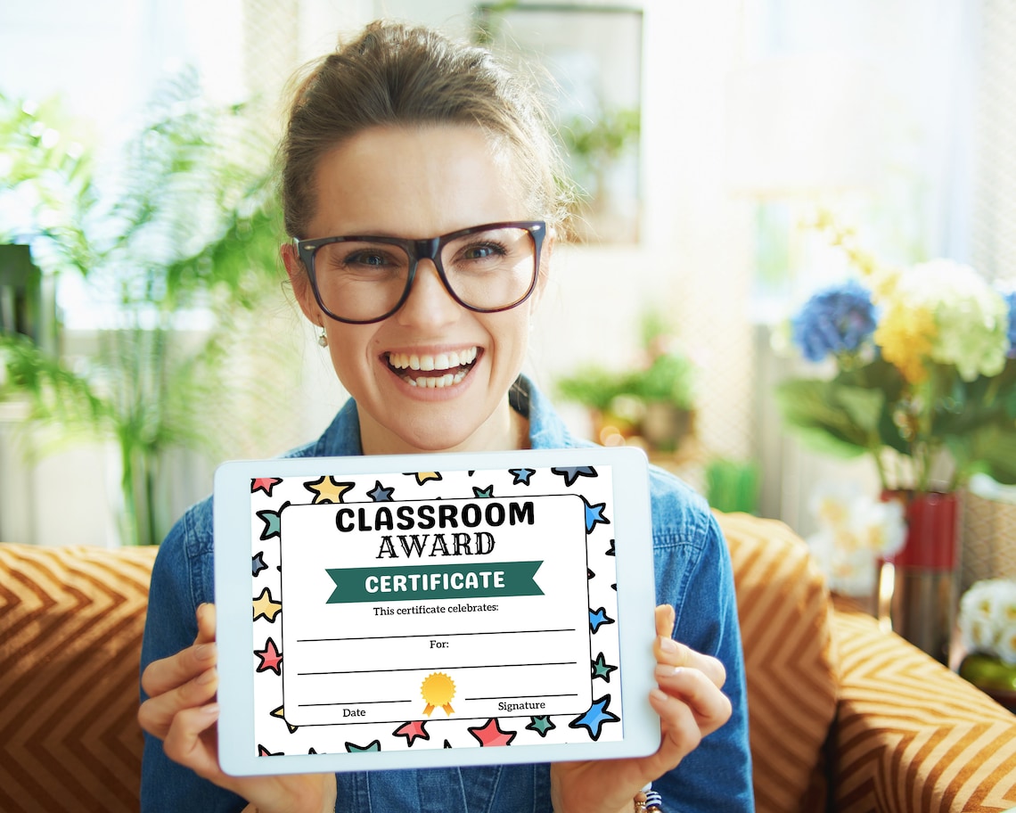 Classroom Award Certificate, Kids Award Certificate, Rainbow Stars ...