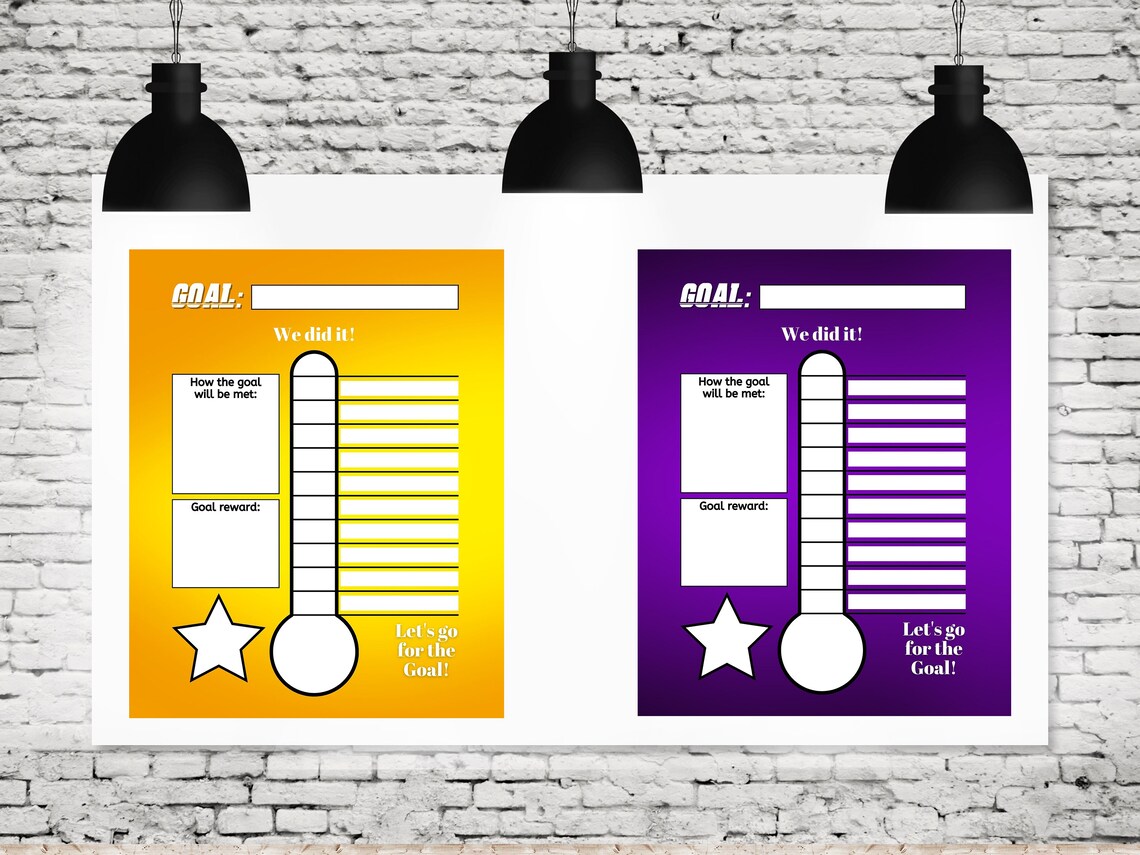 Goal Thermometer Poster, Classroom Goal Printable, Goal Tracker Poster ...