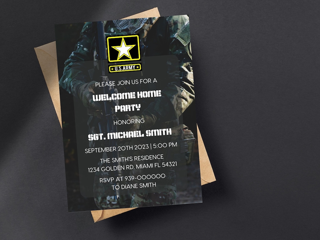 U.S. Army Welcome Home Invitation: Military Retirement Party (digital ...
