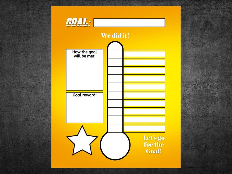 Goal Thermometer Poster, Classroom Goal Printable, Goal Tracker Poster ...