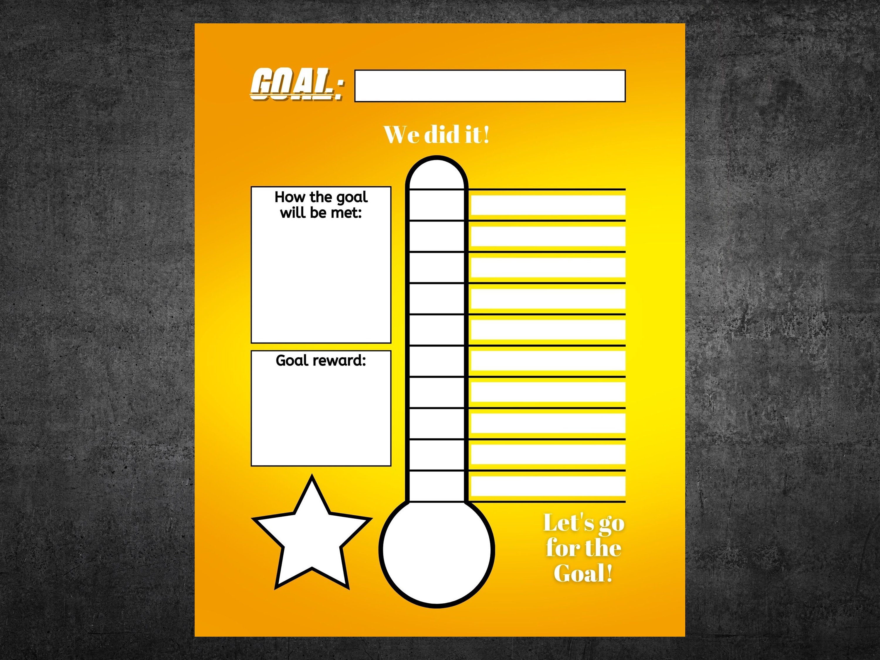 Goal Thermometer Poster, Classroom Goal Printable, Goal Tracker Poster ... Goal Thermometer Poster, Classroom Goal Printable, Goal Tracker Poster ...