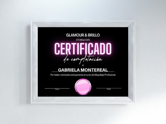Certificado De Completación Plantilla Editable Canva Spanish - Etsy