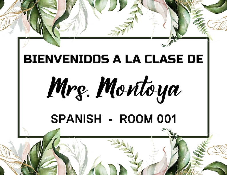 Spanish Classroom Door Sign Template ESOL Classroom Door - Etsy