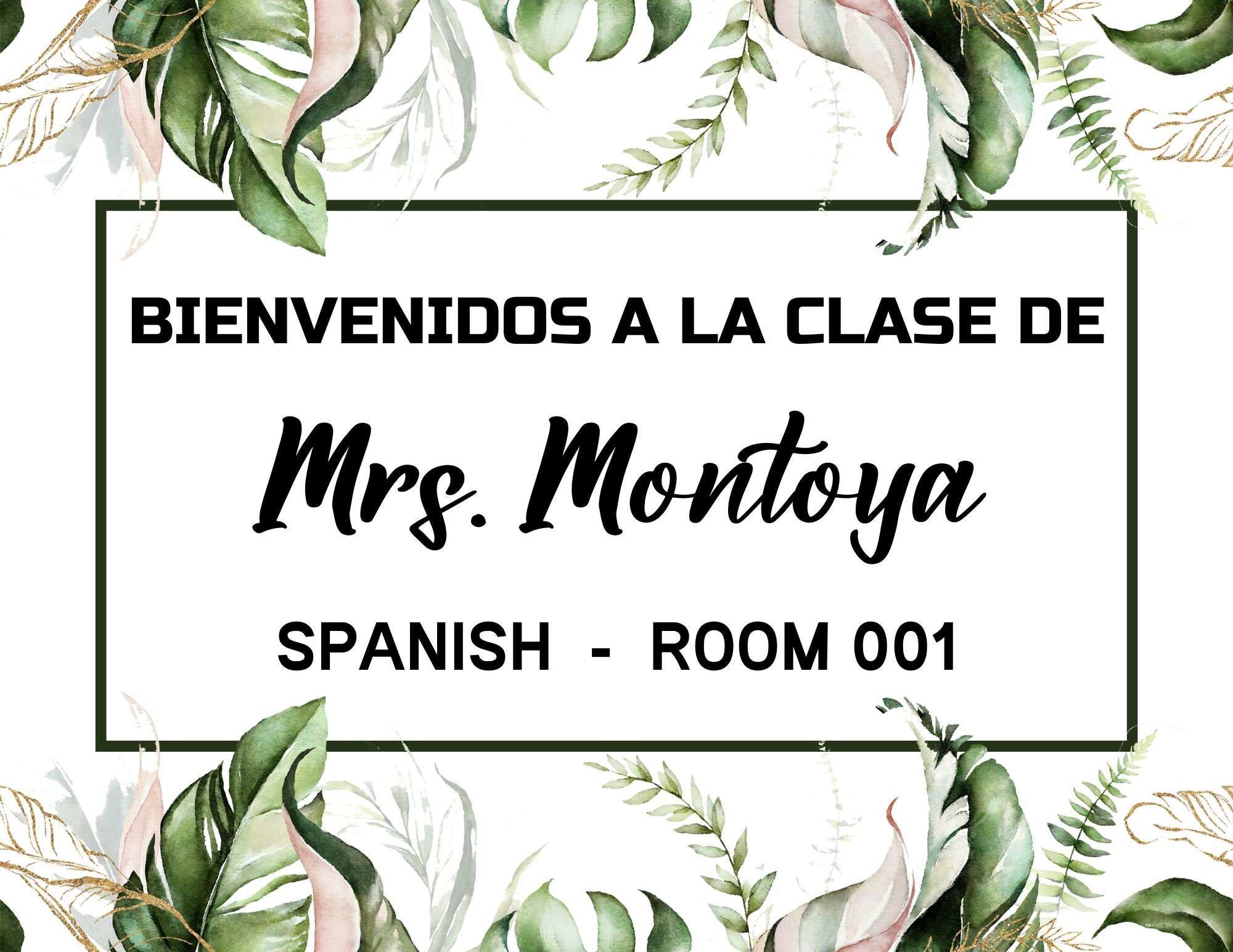 Spanish Classroom Door Sign Template ESOL Classroom Door - Etsy
