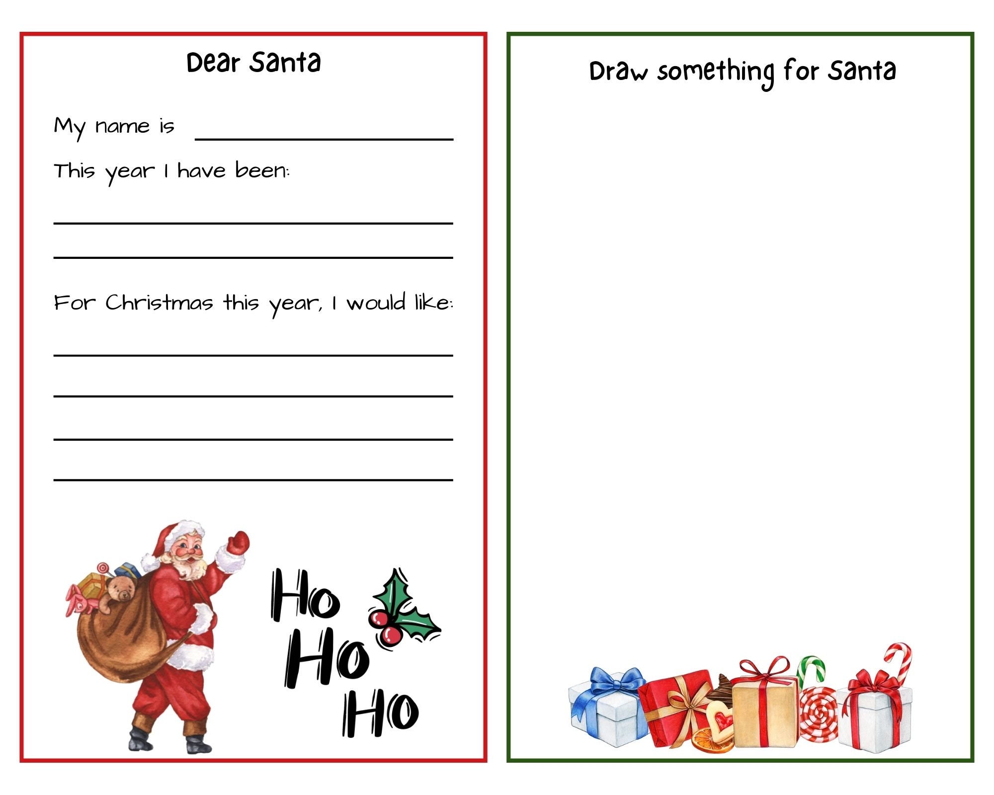 Christmas Wish List for Santa Digital Download, Christmas Kids ...