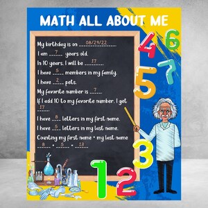 Math All About Me Poster, Math Class Poster, Learning Math Facts Poster ...