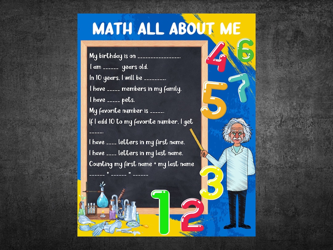 Math All About Me Poster, Math Class Poster, Learning Math Facts Poster ...