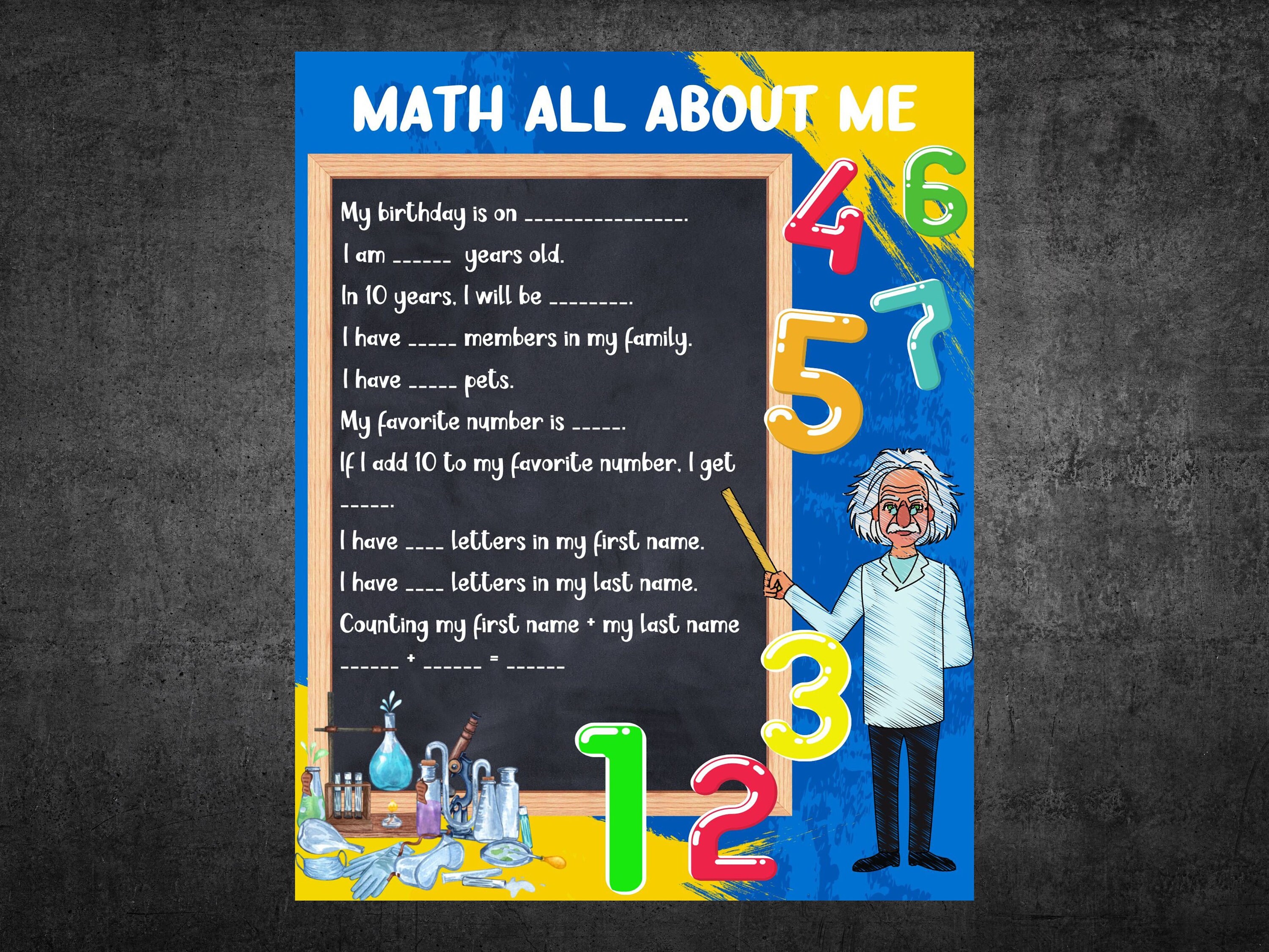 Math All About Me Poster, Math Class Poster, Learning Math Facts Poster ...