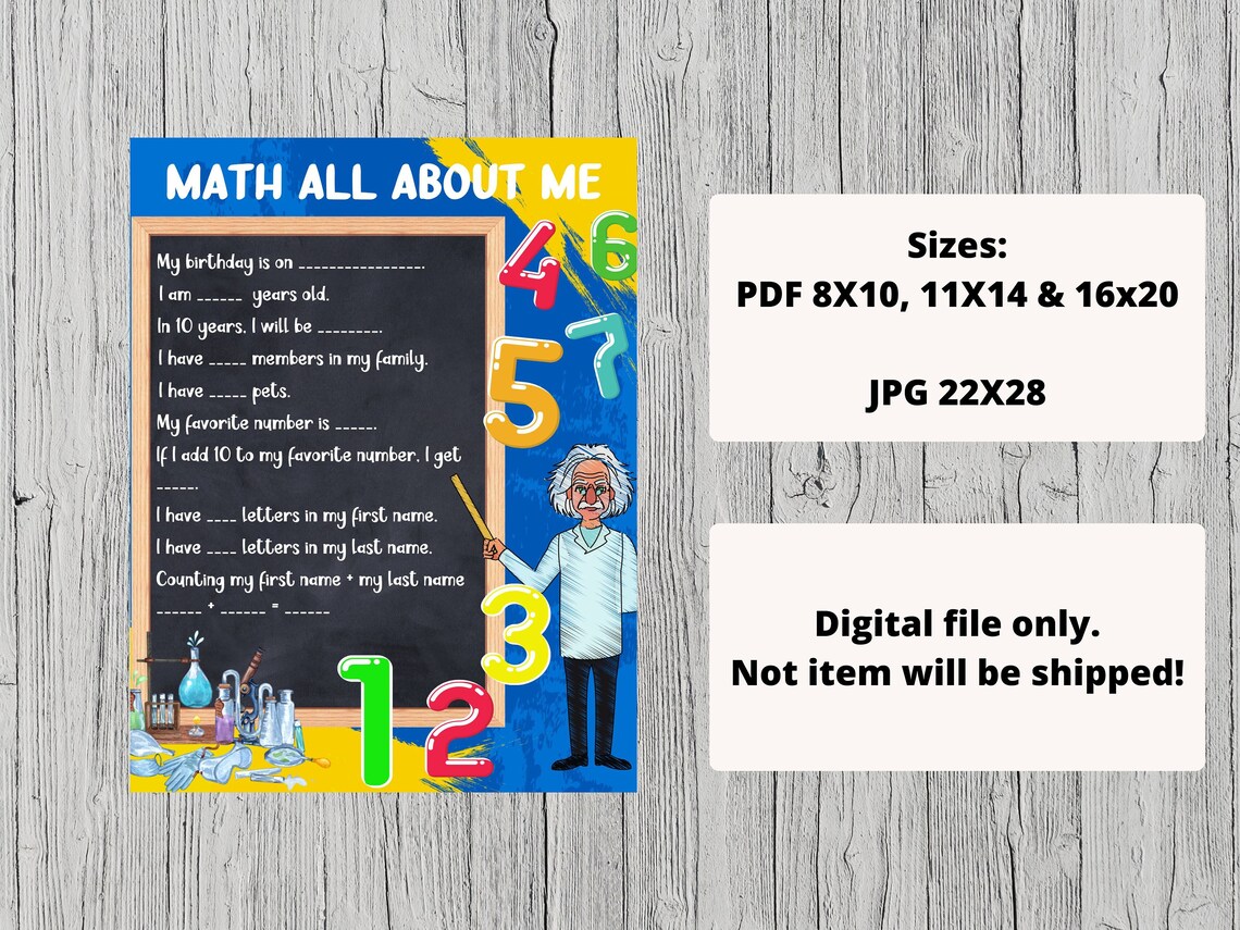 Math All About Me Poster, Math Class Poster, Learning Math Facts Poster ...