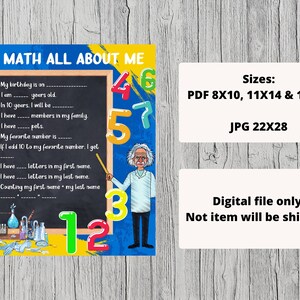 Math All About Me Poster, Math Class Poster, Learning Math Facts Poster ...