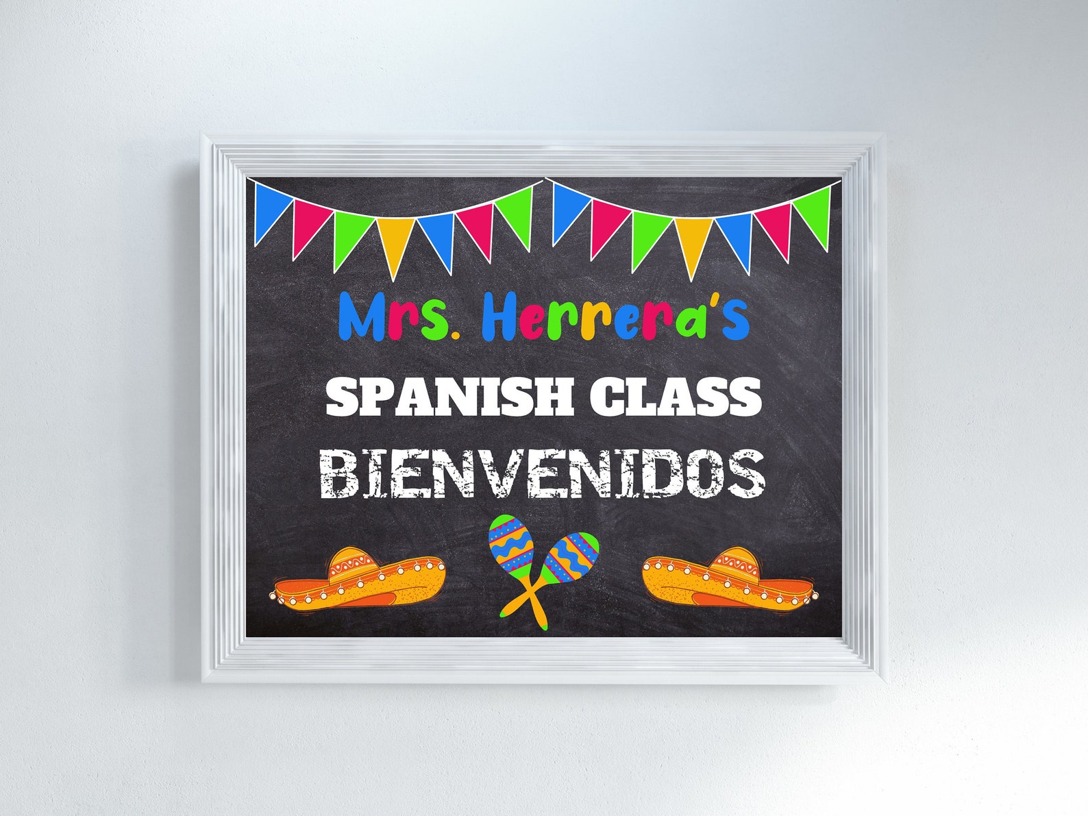Spanish Classroom Door Sign Template ESOL Classroom Door - Etsy